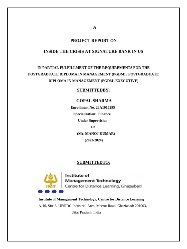 Imt Project Working On New | PDF | Banks | Market Liquidity