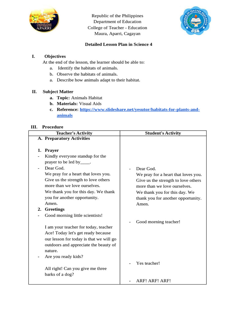 Detailed Lesson Plan in Science 4 REVISED | PDF | Seawater | Habitat