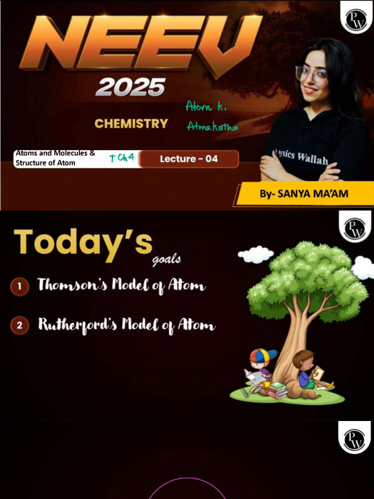 Atoms and Molecules & Structure of Atom 04 - Class Notes - Neev 2025 | PDF