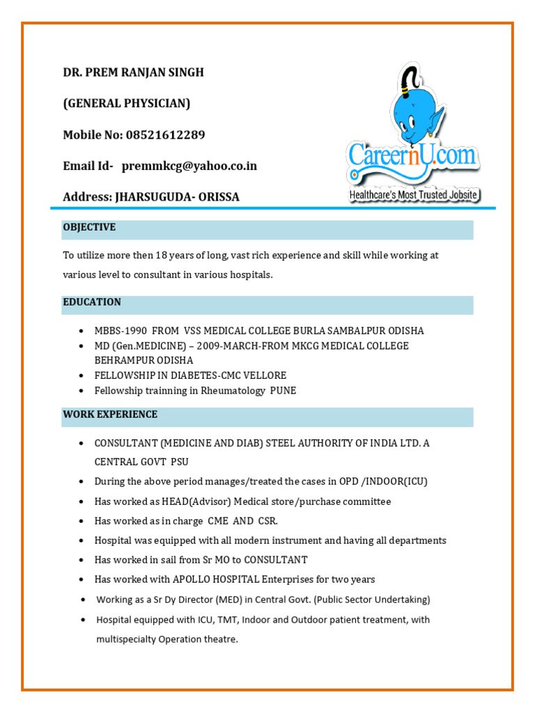 Prem Ranjan Singh (MD General Medicine) | PDF