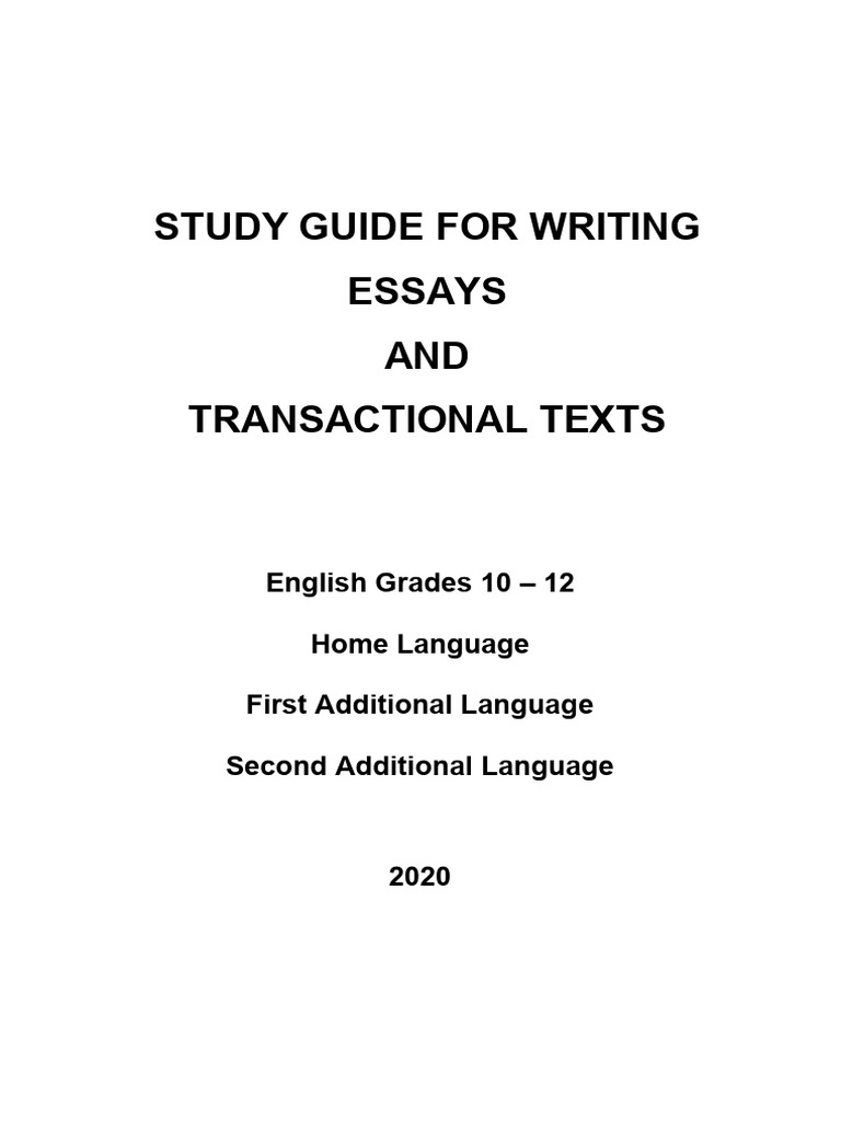 Study Guide for Essay Writing Grades 10-12 | PDF | Essays | Vocabulary