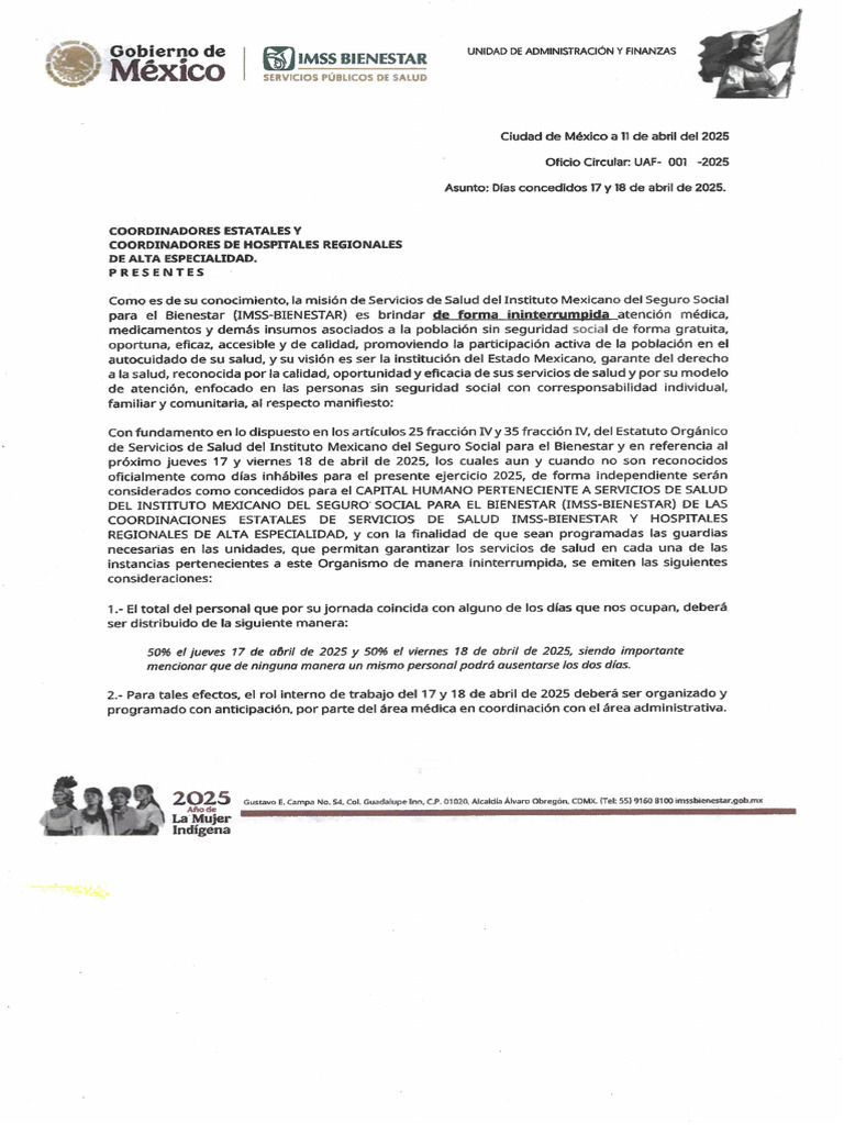 Oficio Circular UAF-001-2025 - 250412 - 112246 | PDF