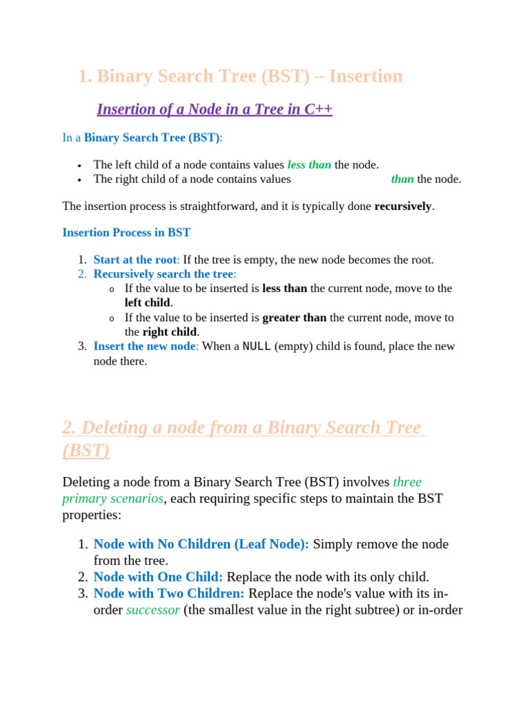 Deleting A Node From A Binary Search Tree | PDF | Algorithms | Algorithms And Data Structures