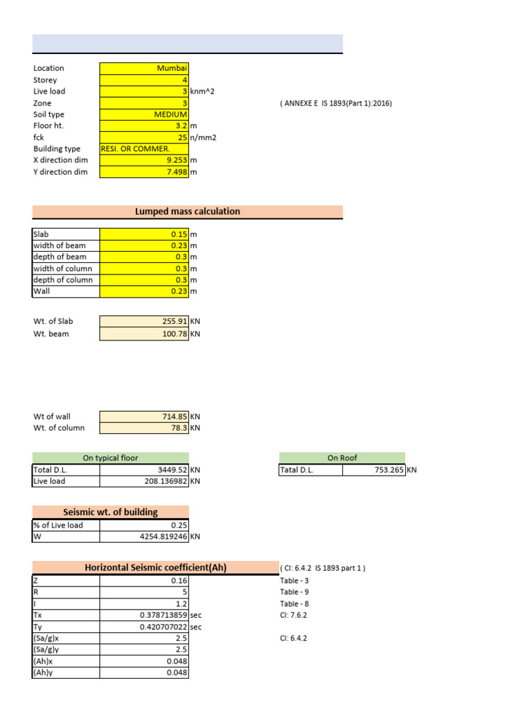 Earthquake Load Analysis for Mumbai Building | PDF | Structural ...