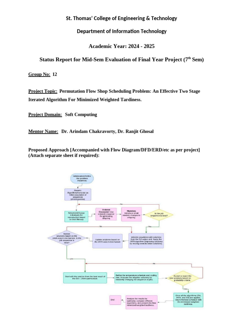 Mid-Sem Evaluation Status Report of Final Year Project (1) | PDF | Mathematical Optimization ...