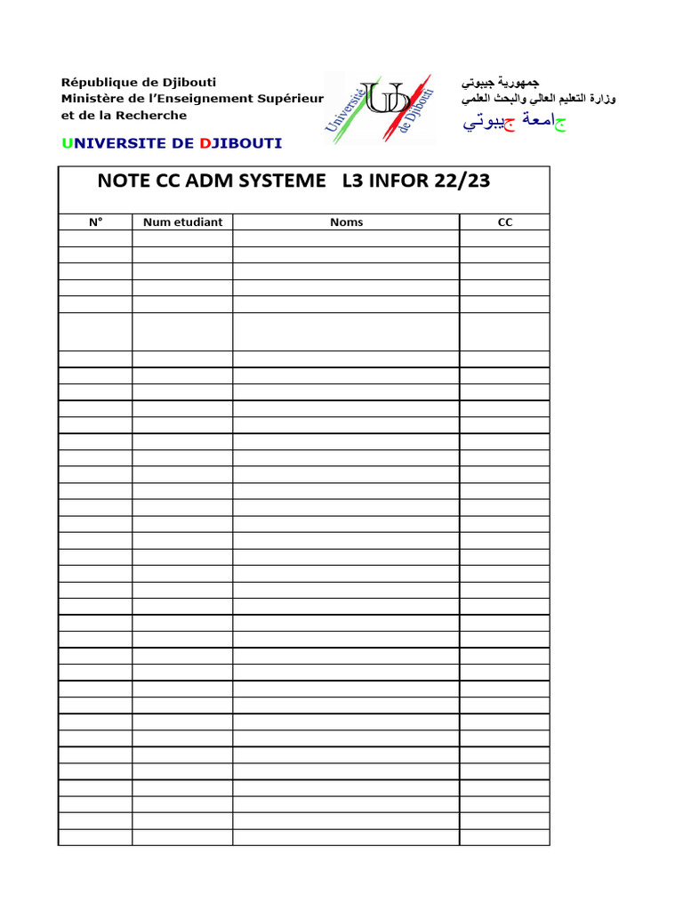 Note CC L3 INFO ADM SYTEME 2223 | PDF