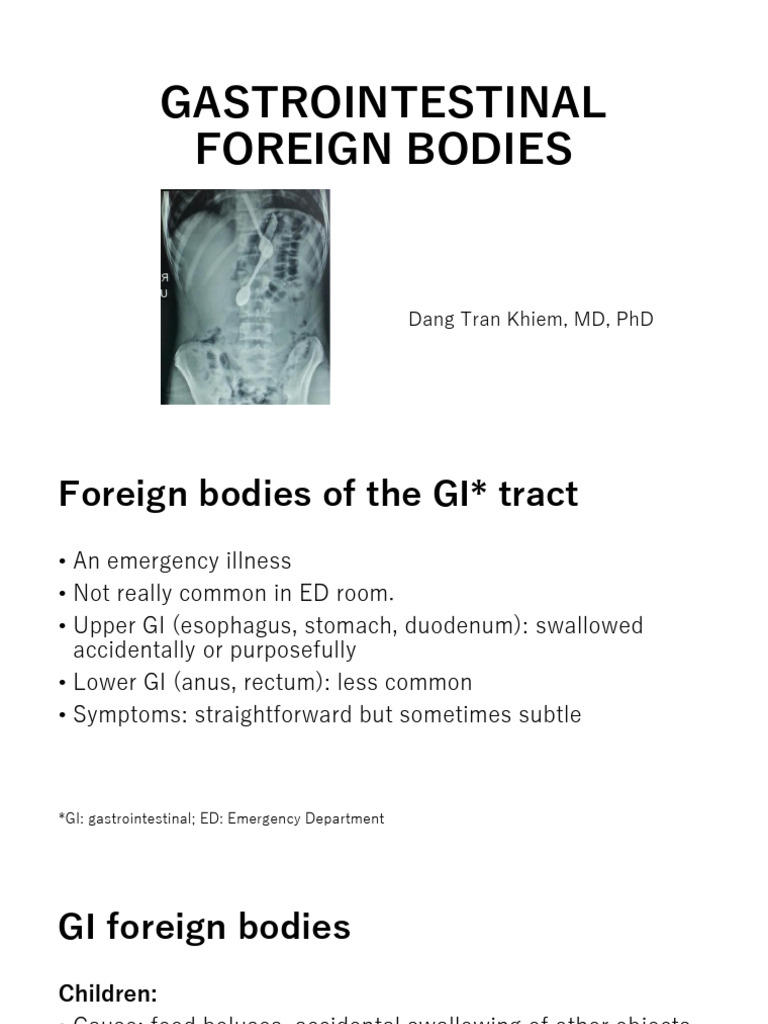 Gastrointestinal Foreign Bodies | PDF