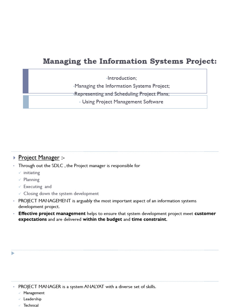 SAD Unit 1.3 Manging Information System Project | PDF | Project Management | Business