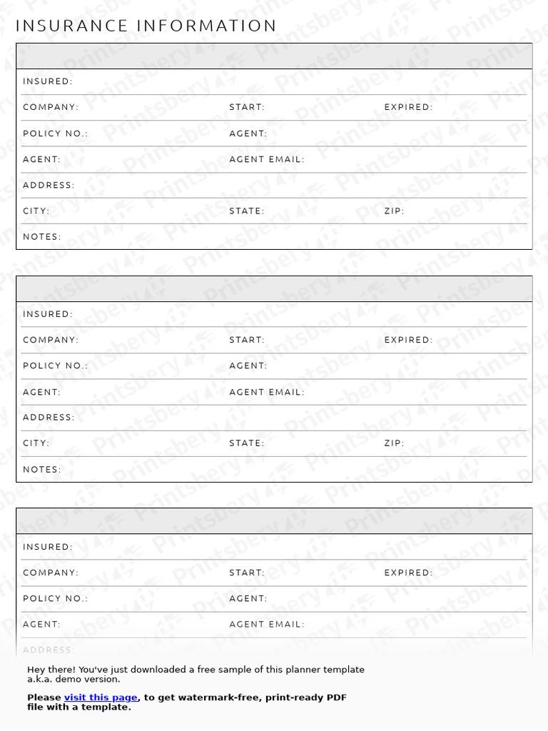 Insurance Information a4 | PDF