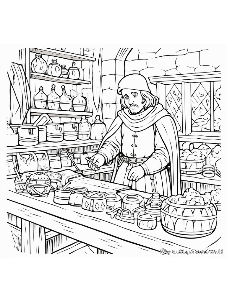 authentic-medieval-merchant-coloring-pages-2 | PDF