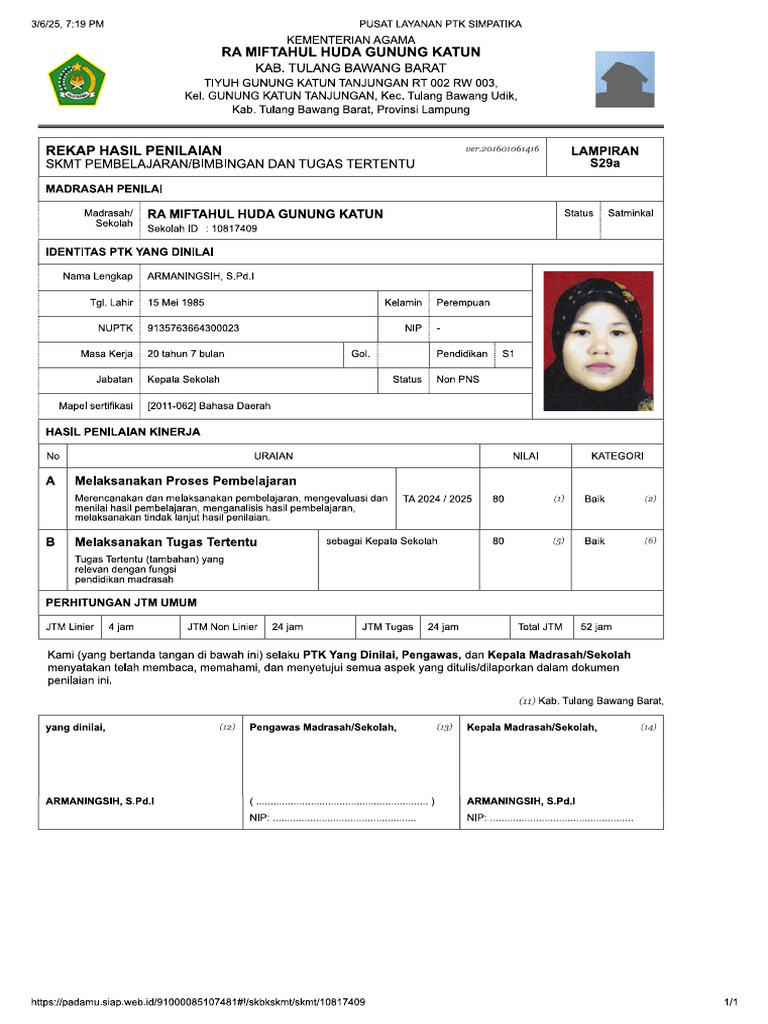 Armaningsih - Lampiran SKMT | PDF