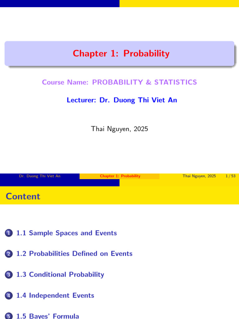 Chapter 1. Introduction To Probability Statistics | PDF | Probability Distribution | Measure Theory