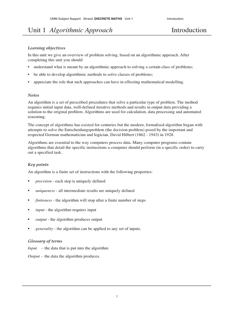 Algorithmic Problem Solving Overview | PDF