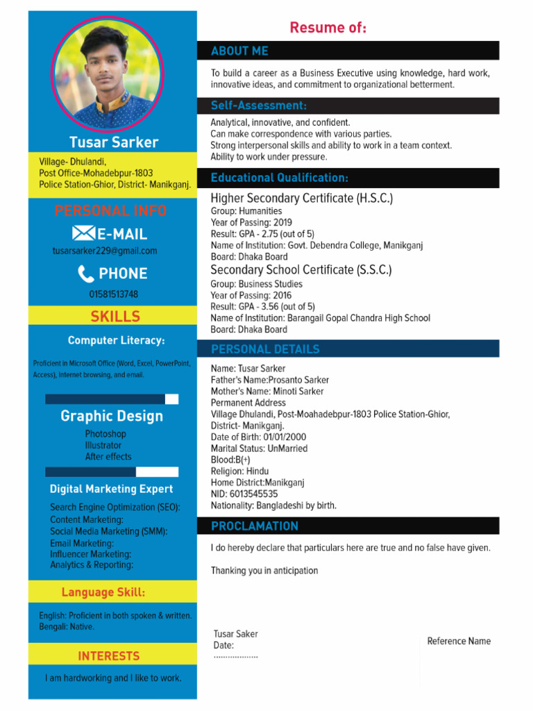 Tusar Sarker Cv | PDF