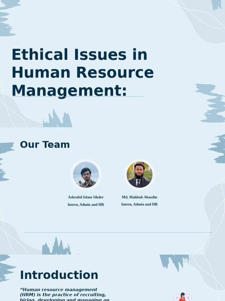 Ethical Issues inHRM | PDF | Human Resource Management | Employment