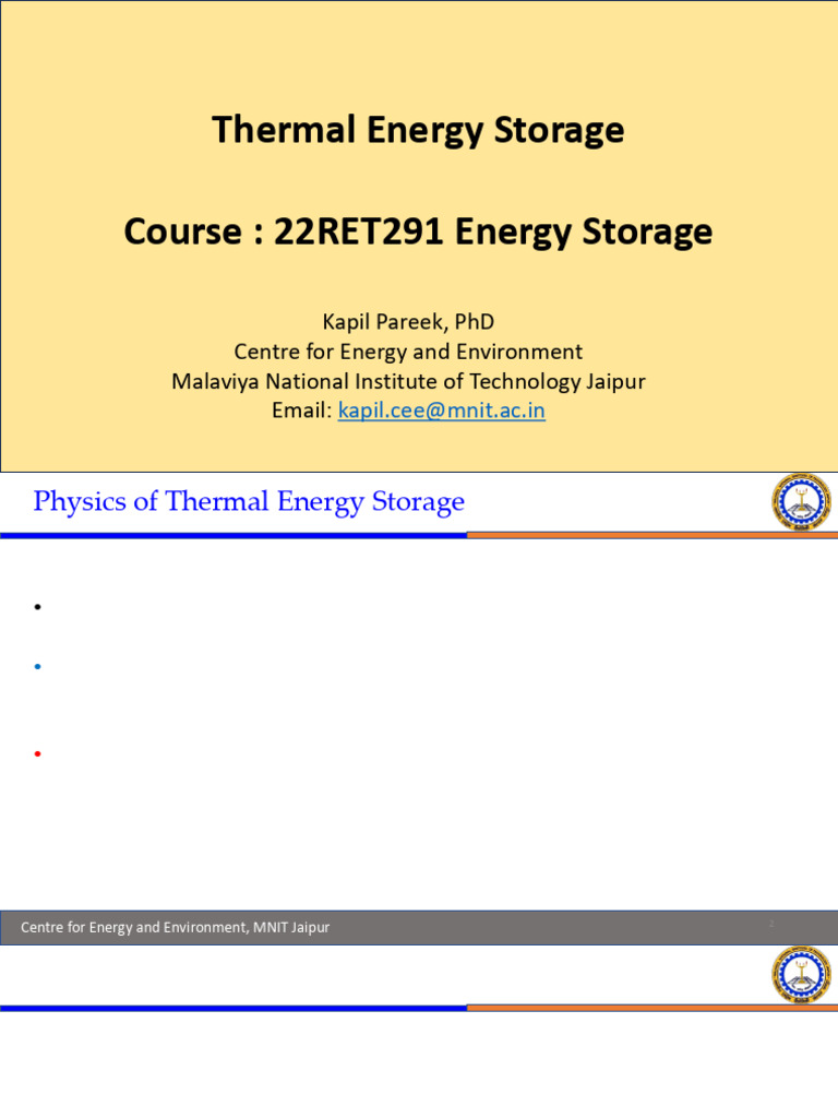 Thermal Energy Storage | PDF | Latent Heat | Heat