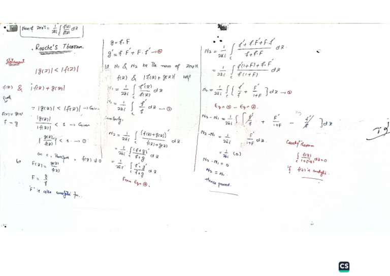 Rouche's Theorem. Complex Analysis | PDF