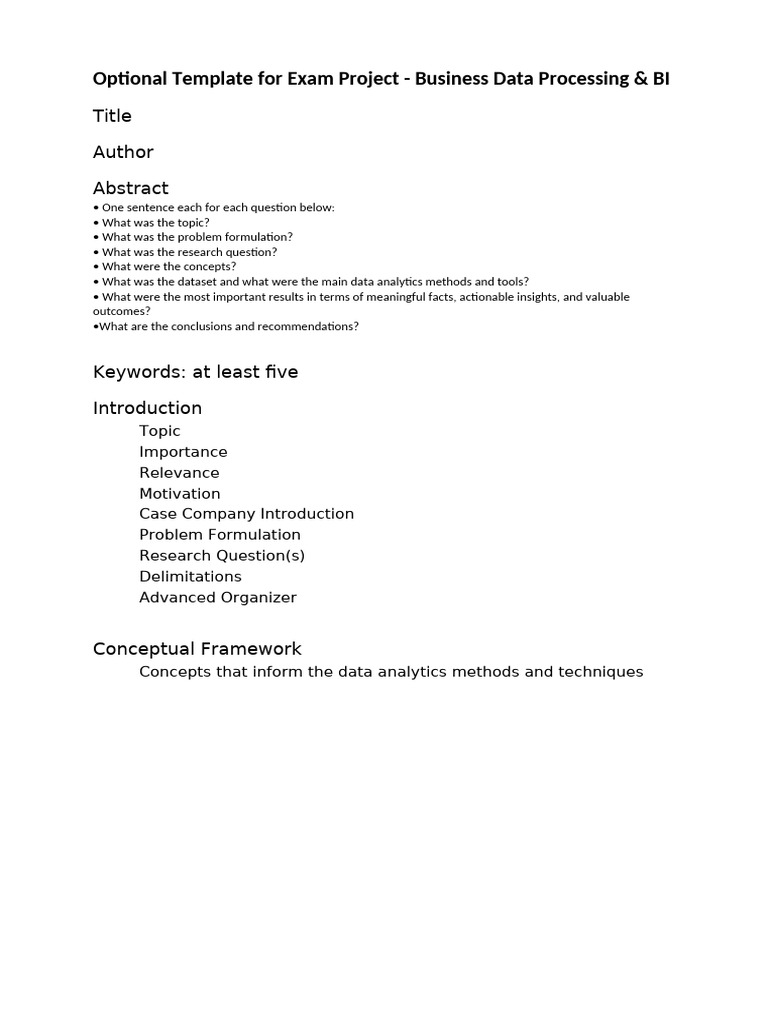 Exam Project - Template | PDF