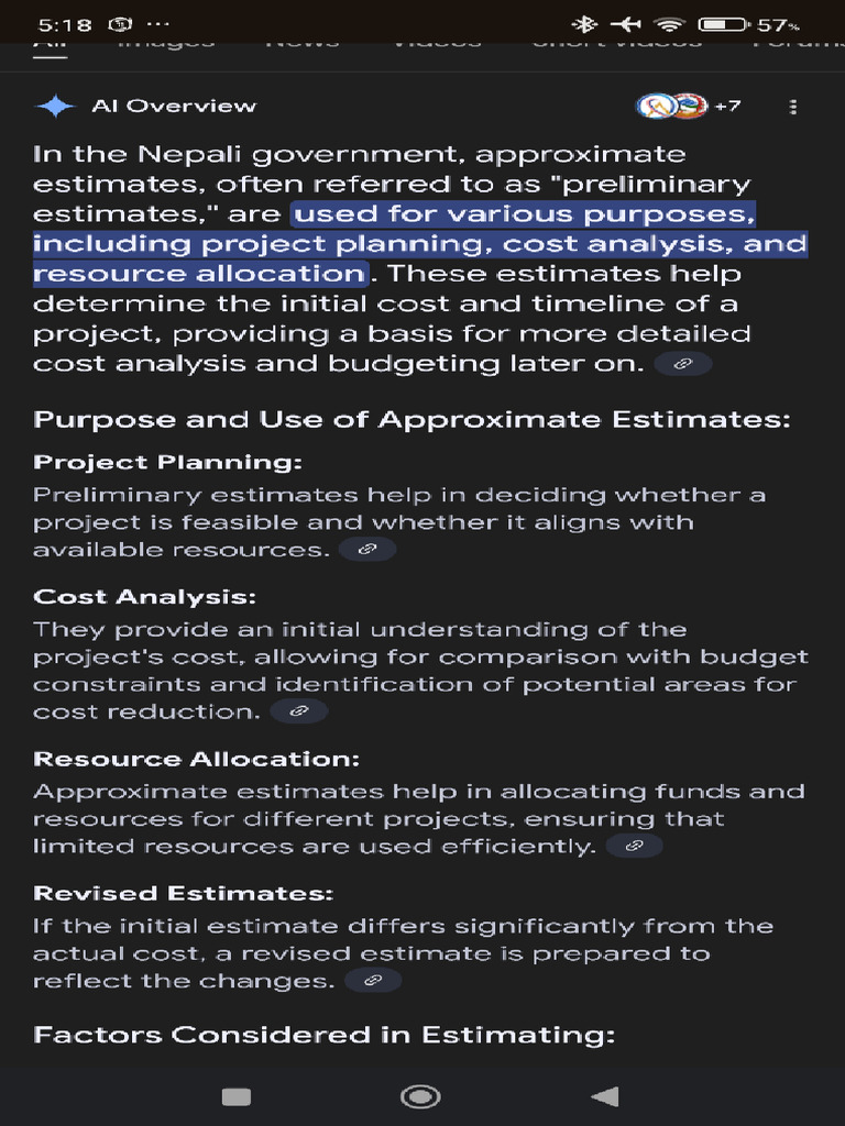 Purpose of Approximate Estimate | PDF