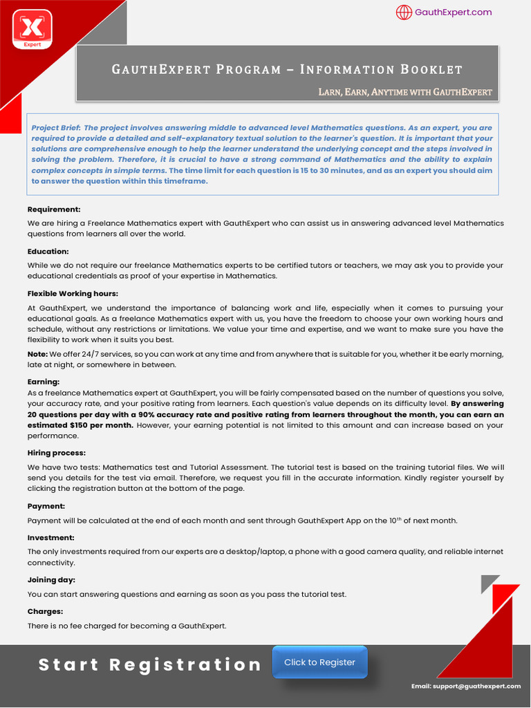 GauthExpert Program - Information Booklet | PDF | Learning