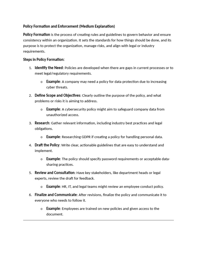 Policy Formation and Enforcement Guide | PDF | Computer Security | Security