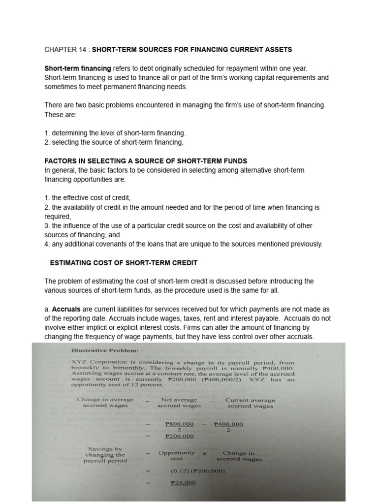Chapter 14 Financial Management | PDF | Line Of Credit | Finance ...