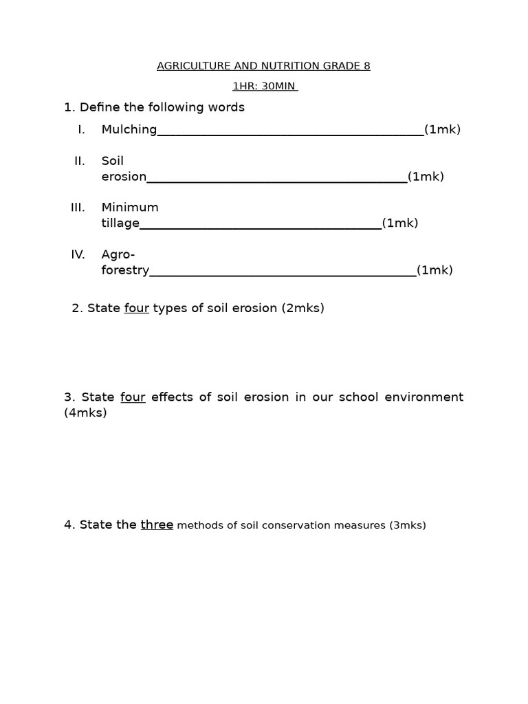 Grade 8 Agriculture and Nutrition Guide | PDF