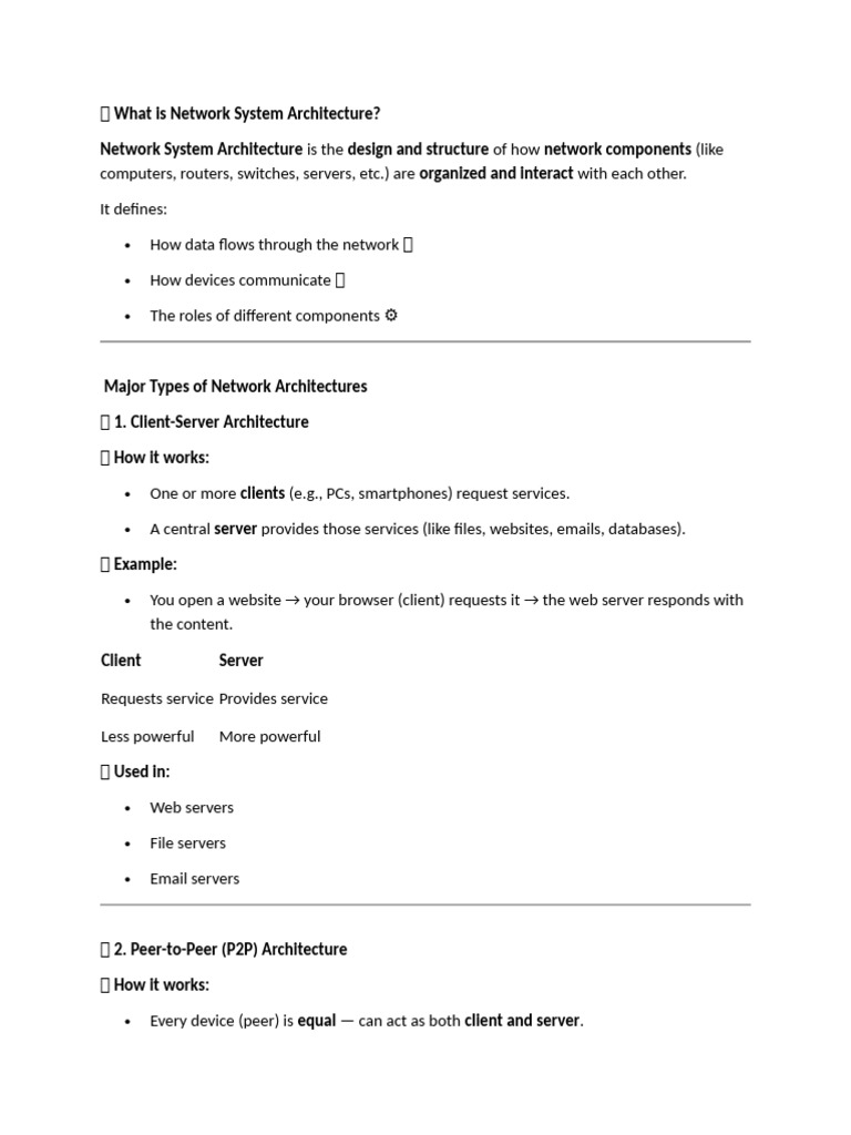 Overview of Network System Architecture | PDF | Internet Protocol Suite ...
