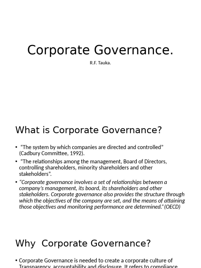 Corporate Governance | PDF | Corporate Governance | Governance