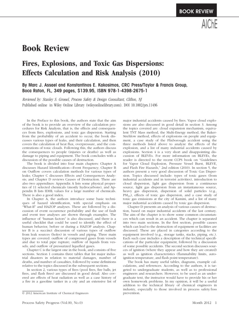 prs.11496 - Fires, Explosions, and Toxic Gas Dispersions | PDF | Gases ...