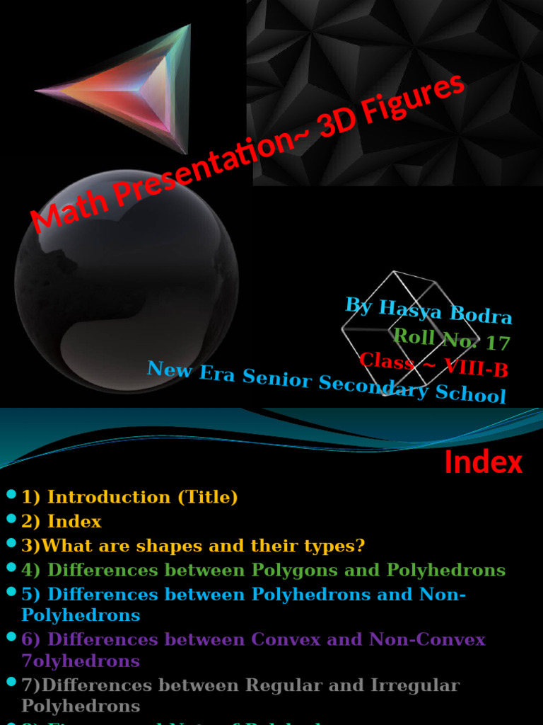 Math Presentation 3D Figures | PDF | Tetrahedron | Triangle