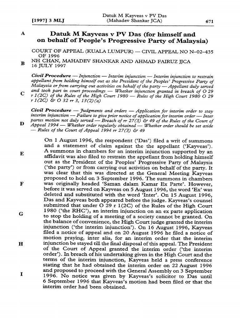 DATUK M KAYVEAS v PV DAS (FOR HIMSELF AND ON BEHALF OF PEOPLE' s ...