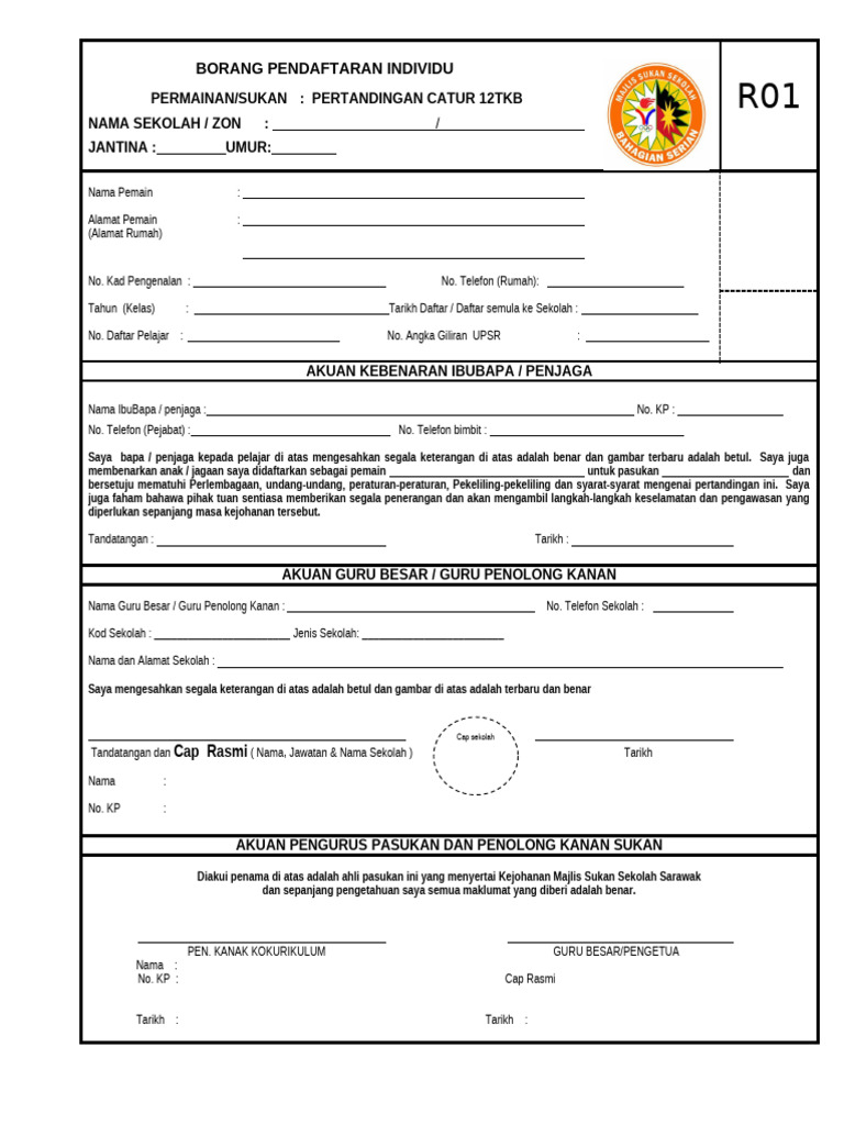 RO1 - BORANG INDIVIDU | PDF