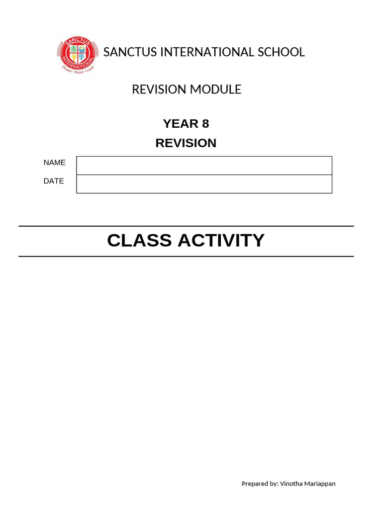 Revision Module Y8 09042025 | PDF