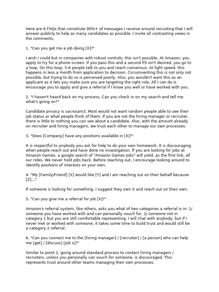 Job Hunting Package 2 - FAQ of Common Job Questions | PDF | Recruitment