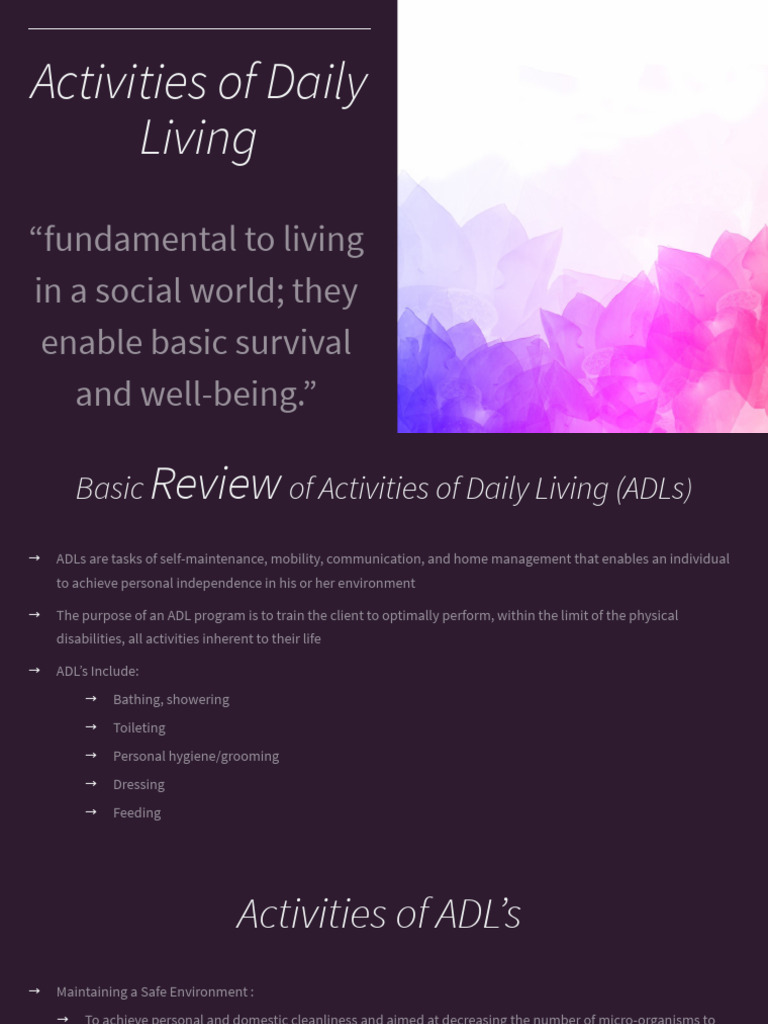Understanding Activities of Daily Living | PDF | Caregiver