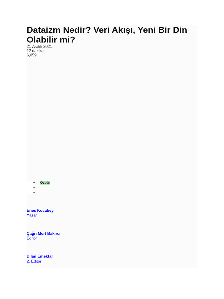 Dataizm Nedir | PDF