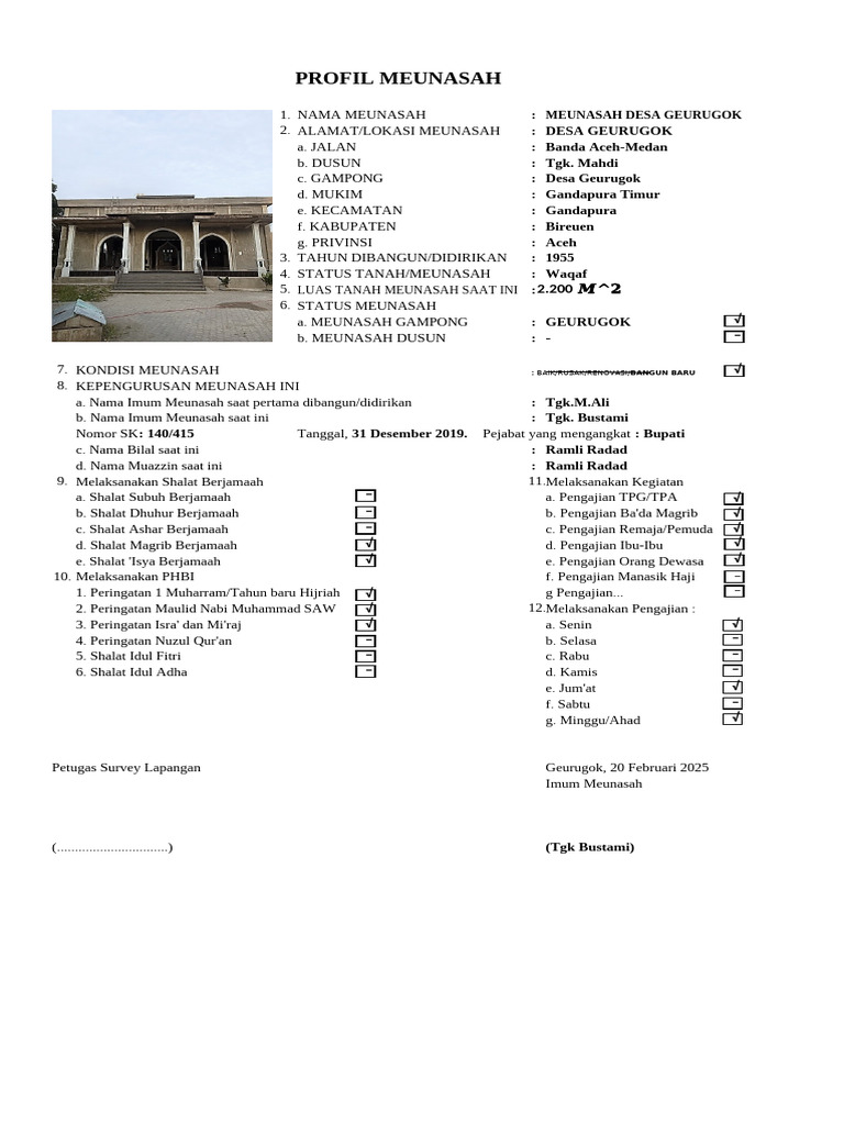 Profil Meunasah 2025 | PDF