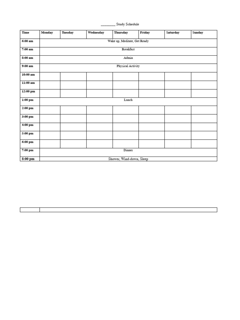 Study Schedule Template | PDF