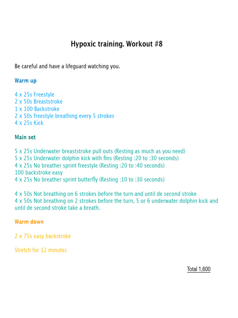 Hypoxic Training. Workout 8 | PDF