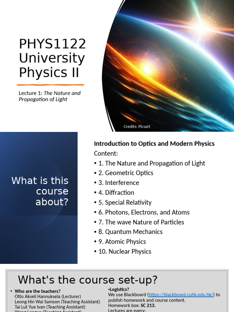 PHYS1122 Chapter 1 (Lecture 1 & 2) | PDF | Polarization (Waves) | Electromagnetic Radiation