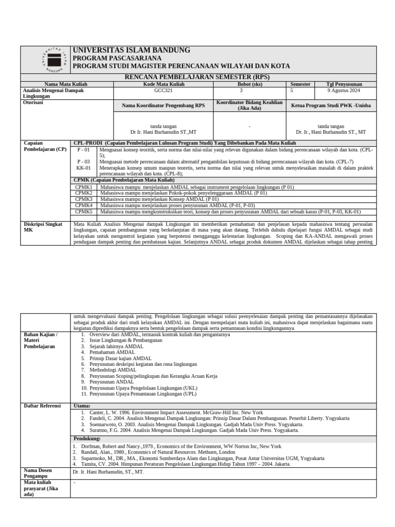 RPS GCC AMDAL_2024_2025 | PDF