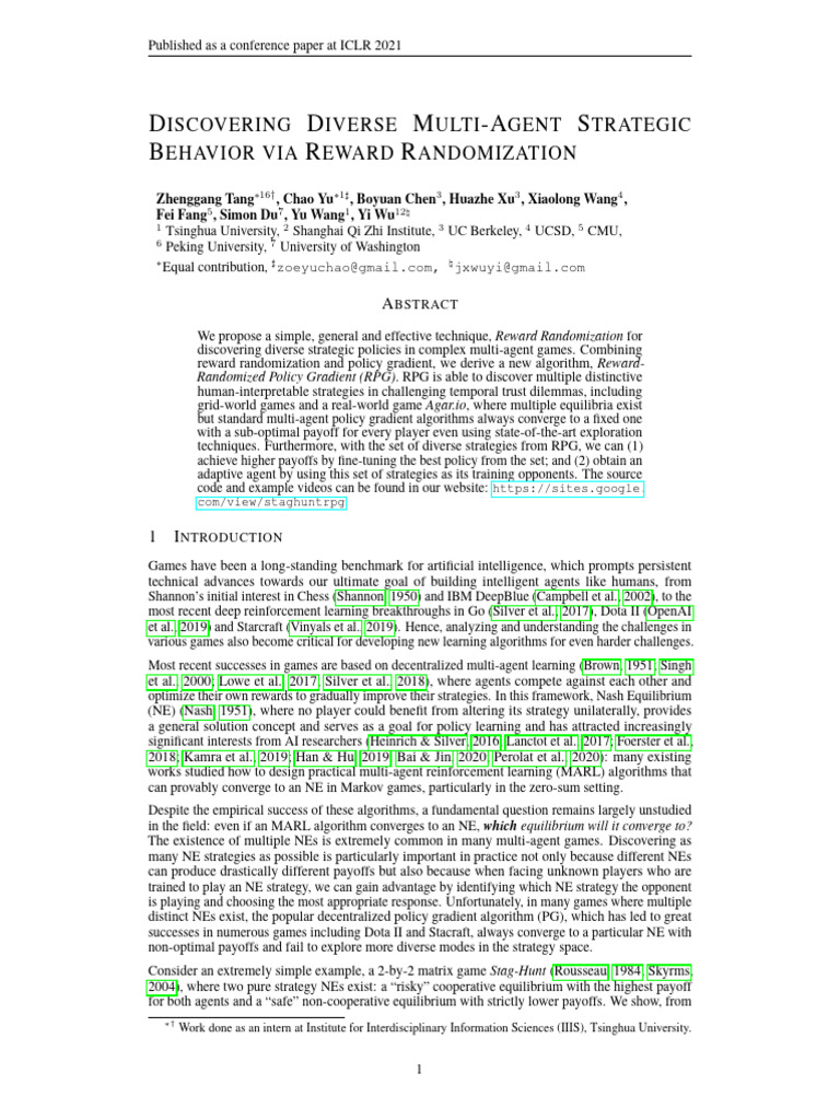 Discovering Diverse Multi-Agent Strategic Behavior Via Reward Randomization | PDF
