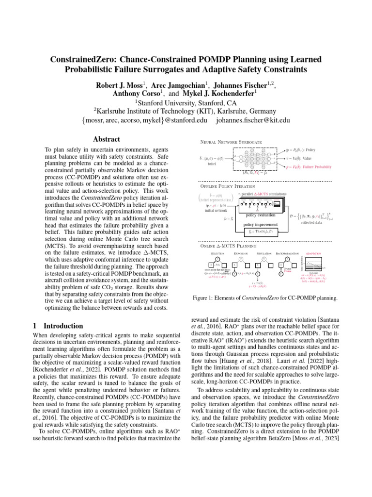 ConstrainedZero - Chance-Constrained POMDP Planning Using Learned ...