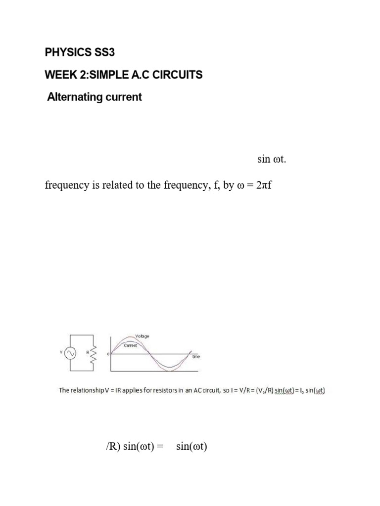 5279_WEEK2 SIMPLE A.C CIRCUIT | PDF | Inductor | Electrical Impedance