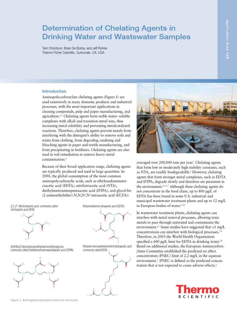 Analyzing Chelating Agents in Water | PDF | Chelation ...