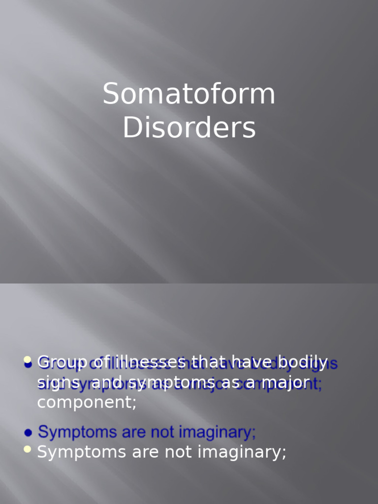 Understanding Somatoform Disorders | PDF | Mental Disorder | Psychology