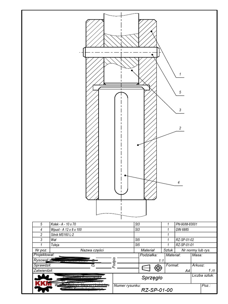 Sprzęgło Rysunek Techniczny | PDF