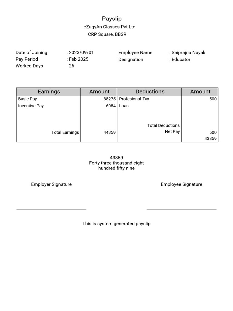 Payslip Sai Mam | PDF