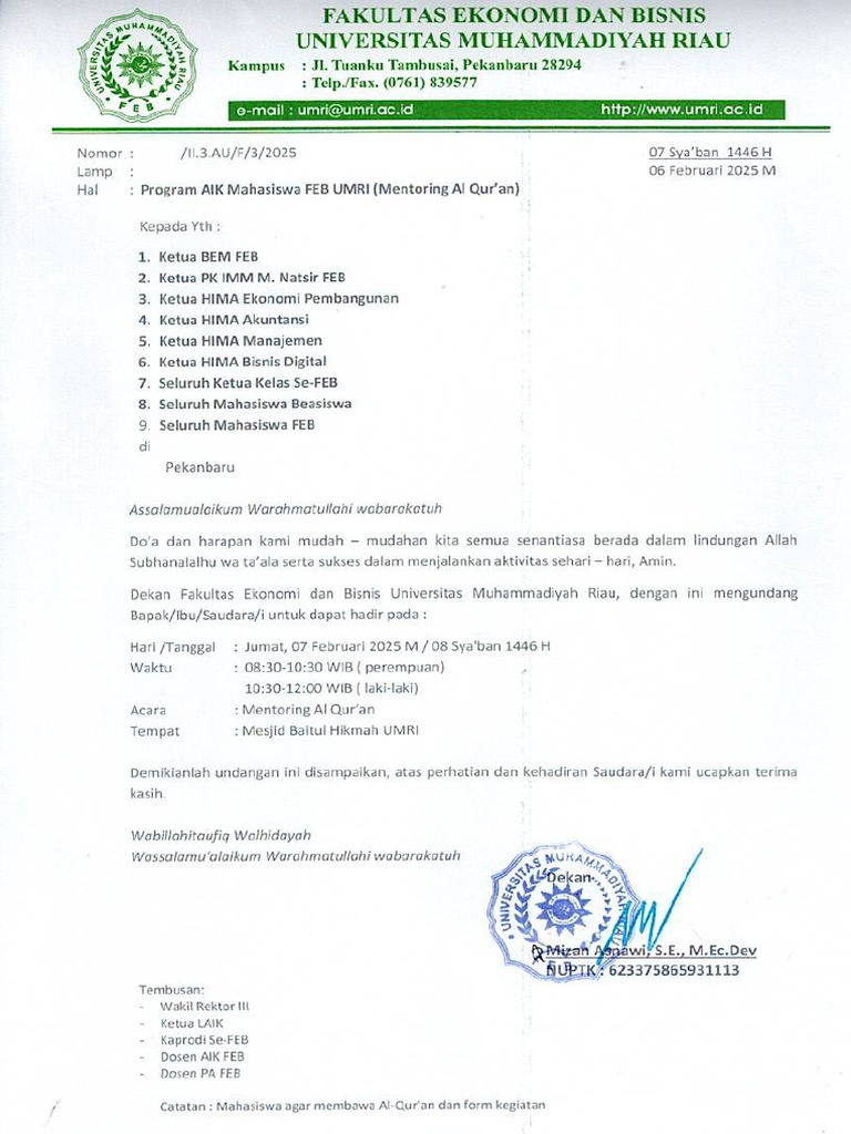 Monitoring AIK Mahasiswa Feb 2025 | PDF